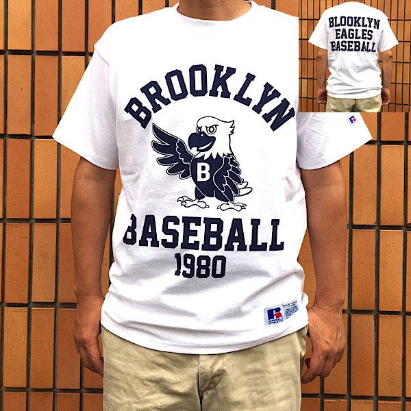 Russell Athletic ラッセルアスレチック BUDDY 別注 RUSSELL ATHLETIC Tシャツ BROOKLYN EAGLES アメカジ ロゴ 白T キャラクター メンズ ...
