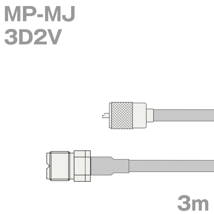 同軸ケーブル3D2V MP-MJ (MJ-MP) 3m (インピーダンス:50Ω) 3D-2V加工製作品ツリービレッジ : AHSJ Coaxial - 通販 - Yahoo!ショッピング