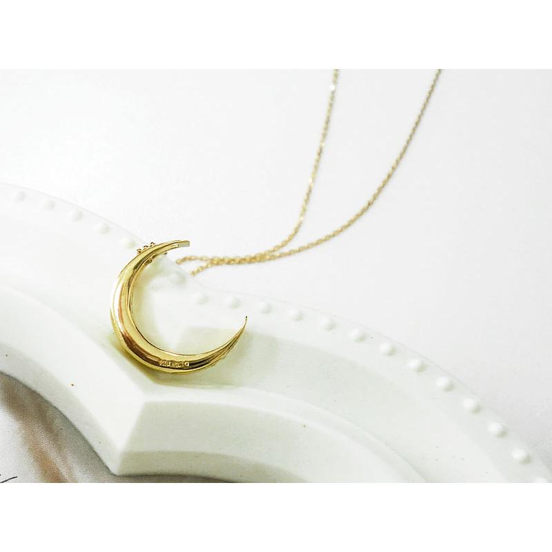 ムーン 三日月 ネックレス k18 月 リバーシブル 2way ダイヤモンド 0.3ct ダイヤ ゴールド 18金 YG PG WG レディース ジュエリー アクセ プレゼント : バルジ ...
