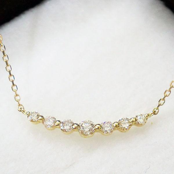 ダイヤモンド ネックレス ライン 0.20ct ダイヤ グラデーション k18 18金 ゴールド YG PG WG ペンダント ラインネックレス レディース ジュエリー : バルジ ...