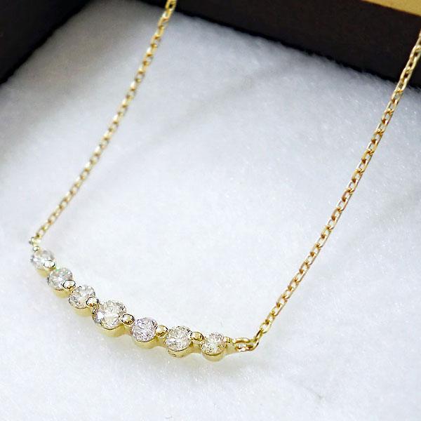 ダイヤモンド ネックレス ライン 0.20ct ダイヤ グラデーション k18 18金 ゴールド YG PG WG ペンダント ラインネックレス レディース ジュエリー : バルジ ...