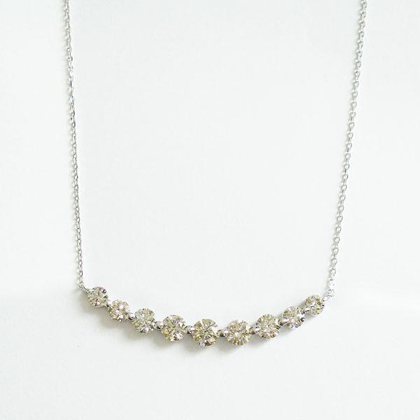 ダイヤモンド ネックレス ライン 1.00ct ダイヤ 1カラット グラデーション k18 ゴールド YG PG WG ペンダント ラインネックレス レディース ジュエリー : バルジ ...