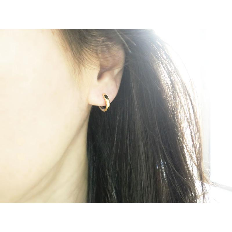 中折れ フープピアス K18/PT コンビネーション ピアス 2way リバーシブル 地金 18金 プラチナ 中折れピアス コンビ レディース ジュエリー プレゼント 記念日 : バルジ ...