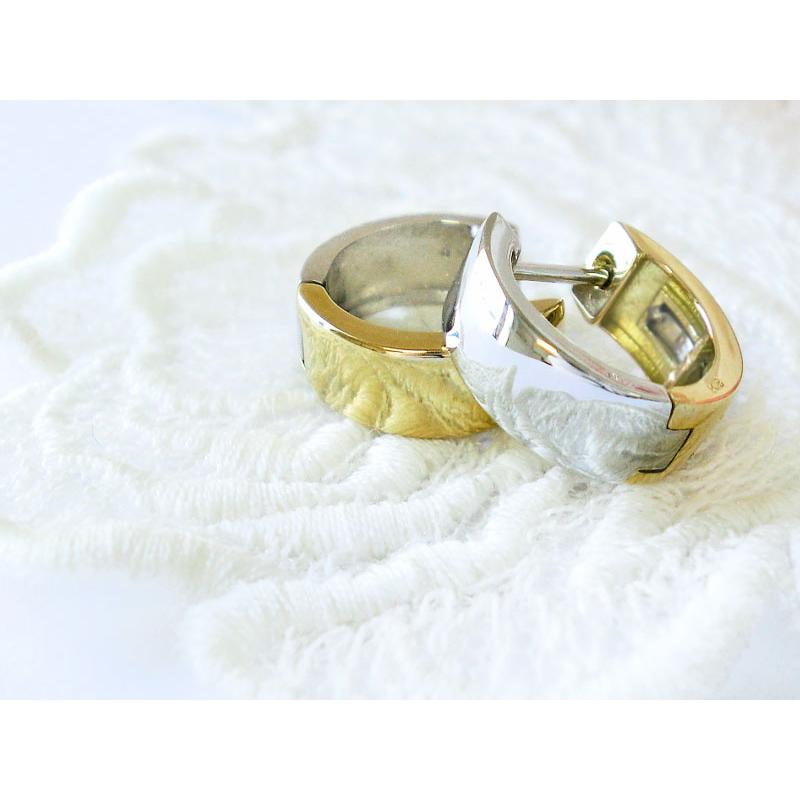 中折れ フープピアス K18/PT コンビネーション ピアス 2way リバーシブル 地金 18金 プラチナ 中折れピアス コンビ レディース ジュエリー プレゼント 記念日 : バルジ ...