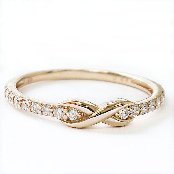 K18 エタニティ リング ダイヤモンド インフィニティ ∞ ハーフエタニティ 0.20ct k18 ゴールド YG PG WG クロス X 細身 華奢 レディース ジュエリー : バルジ ...