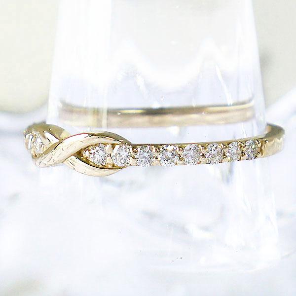 K18 エタニティ リング ダイヤモンド インフィニティ ∞ ハーフエタニティ 0.20ct k18 ゴールド YG PG WG クロス X 細身 華奢 レディース ジュエリー : バルジ ...