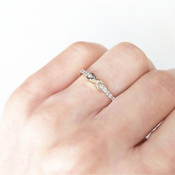 K18 エタニティ リング ダイヤモンド インフィニティ ∞ ハーフエタニティ 0.20ct k18 ゴールド YG PG WG クロス X 細身 華奢 レディース ジュエリー : バルジ ...