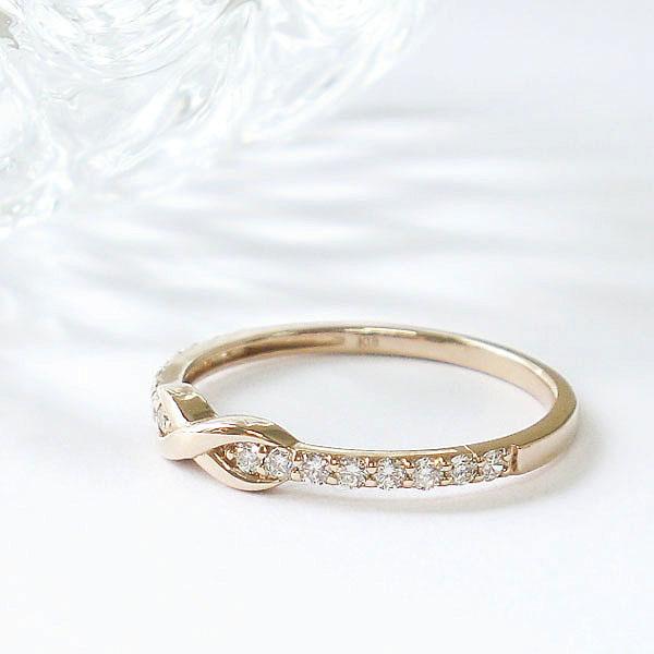 K18 エタニティ リング ダイヤモンド インフィニティ ∞ ハーフエタニティ 0.20ct k18 ゴールド YG PG WG クロス X 細身 華奢 レディース ジュエリー : バルジ ...