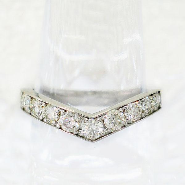 Pt900 エタニティ リング ダイヤモンド 1.00ct ハーフエタニティ プラチナ V字 Vライン 指輪 天然 天然石 ダイヤ 1カラット レディース ジュエリー : バルジ ...