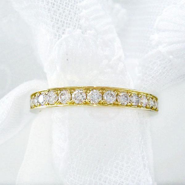 k18 ダイヤモンド 0.5ct エタニティ リング グラデーション ダイヤリング K18 ゴールド YG PG WG 指輪 誕生石 エタニティリング シンプル 定番 : バルジ ...