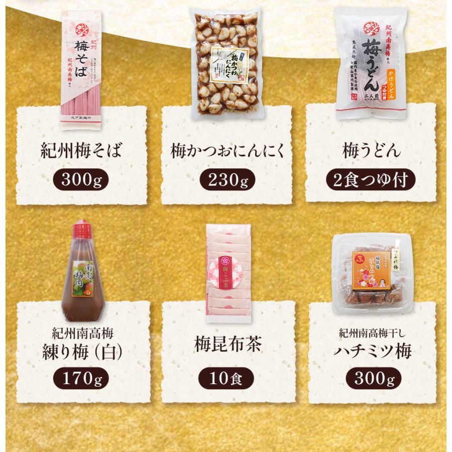 お得なふみこの梅福袋 たっぷり6点セット 送料無料 低塩 紀州南高梅 梅かつおにんにく 梅うどん 梅そば 梅昆布茶 ねり梅 人気の梅製品をセット！ (fy5) : 紀州ふみこ農園 - 通販 ...