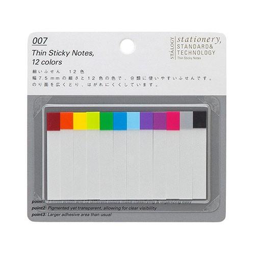 STALOGY 007 Thin Sticky Notes/細いふせん 12色 : 文具通販 ブンドキ.com Yahoo!店 - 通販 ...