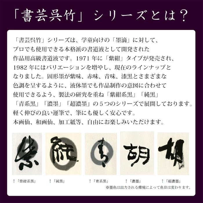 呉竹 ★呉竹 作品用墨液 250ml 書芸呉竹 純黒（BB2-25）作品用書道用液 膠系。墨液・墨汁 2410360 書道用品 : ぶんぐる ...
