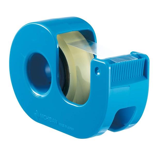 ニチバン／セロテープ 小巻 カッターつき（CT-12DRB）ブルー 12mm幅 長さ11m 刃の両端にガード付き 手でも切れる ...