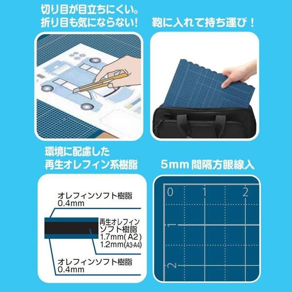 ナカバヤシ／折りたたみカッティングマットA4サイズ スカイブルー (CTMO-A4SB) 便利な5ミリ間隔方眼罫入 Nakabayashi :ctmo-a4sb:ぶんぐる - 通販 ...