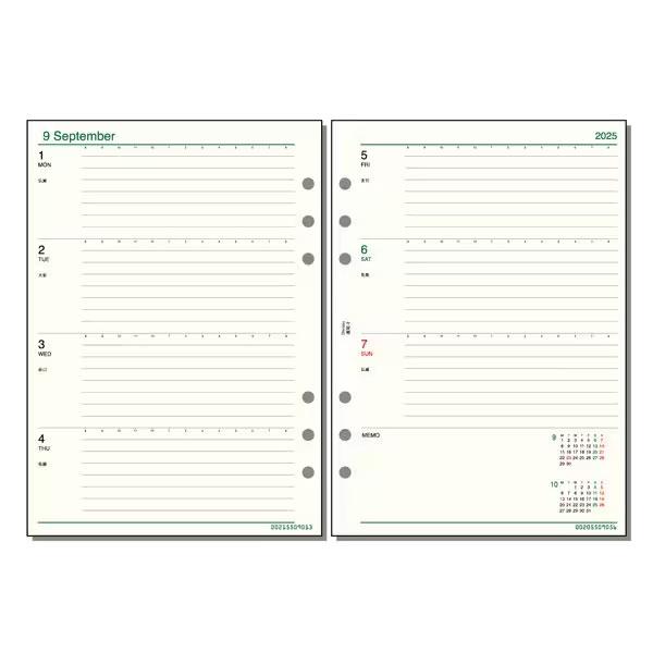 【2025年版】レイメイ藤井／25 ダ・ヴィンチ 日付入りリフィル A5週間-2 （DAR2502）手帳ブランド「Davinci」専用リフィル ダヴィンチ Raymay fujii ...