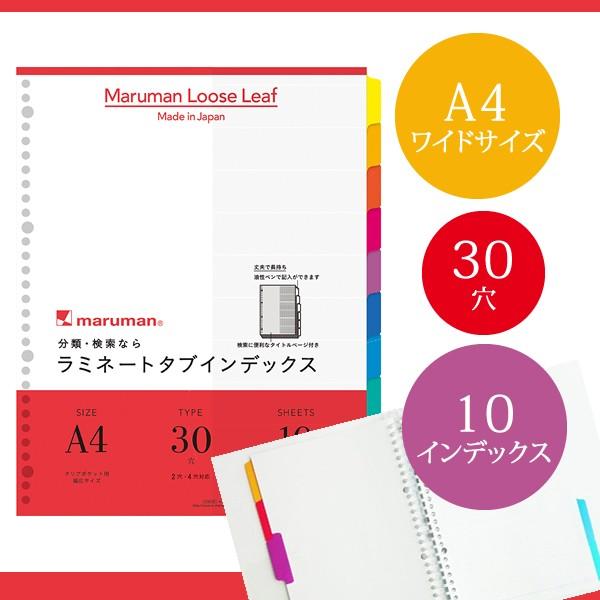 maruman（マルマン） 【A4ワイドサイズ】マルマン ラミネートタブインデックス 10山 10枚 30穴 (LT3010) : ぶんぐる ...