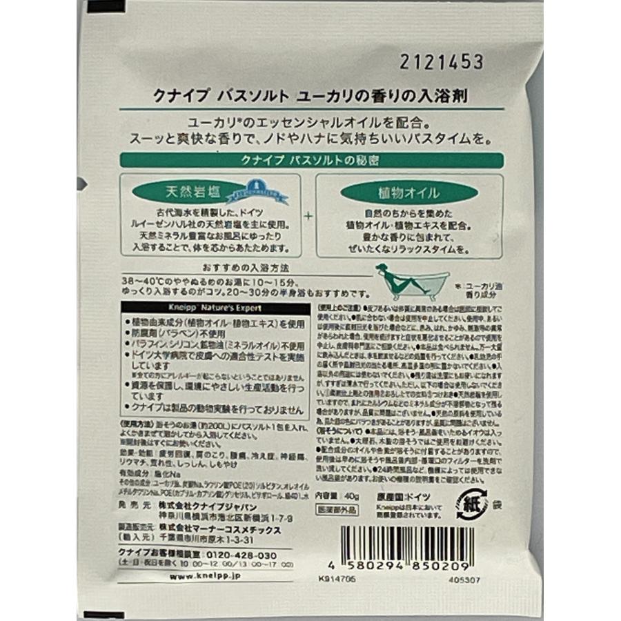 入浴剤 バスソルト KNEIPP クナイプ 40g×1個 ユーカリの香り 天然岩塩+植物オイル【リラックス・美容・バスタイム】 : k914705 : 文具room - 通販 - Yahoo ...
