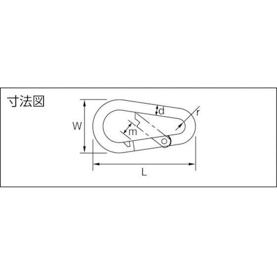 【お取り寄せ】TRUSCO 国産カラビナハーケン NS型 スチール製 6×60mm TKH-6NS : BUNGU便 - 通販 - Yahoo!ショッピング
