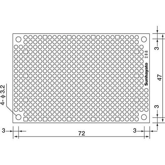 【お取り寄せ】サンハヤト 小型ユニバーサル基板 ICB-288 :KD4035:BUNGU便 - 通販 - Yahoo!ショッピング
