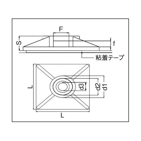 SapiSelco 【お取り寄せ】SapiSelco ケーブルタイ固定具 粘着ダブルタイプ 角型 4mm 100 : BUNGU便 - 通販 - Yahoo!ショッピング
