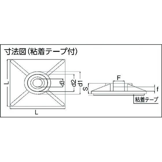 SapiSelco 【お取り寄せ】SapiSelco ケーブルタイ固定具 粘着タイプ角型 4.5mm 黒 100 : BUNGU便 - 通販 - Yahoo!ショッピング