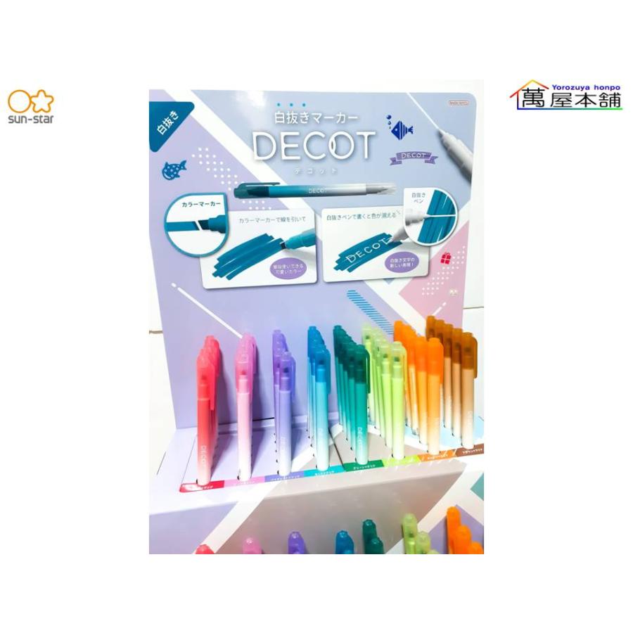 サンスター文具 サンスター DECOT(デコット) 2 白抜きマーカー/色変わりマーカー 8色セット 水性染料マーカー+細字ペン S45433 ...