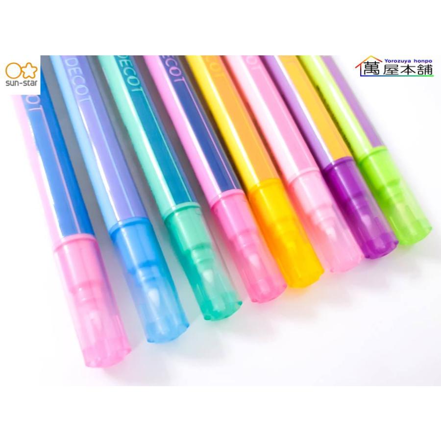 サンスター文具 サンスター DECOT(デコット) 2 白抜きマーカー/色変わりマーカー 8色セット 水性染料マーカー+細字ペン S45433 ...