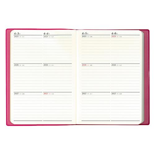 博文館新社 2025年4月始まり手帳 3年連用 ダイアリー ソフト H判 B6 ラズベリー 4241 : 文具マルシェ - 通販 - Yahoo!ショッピング