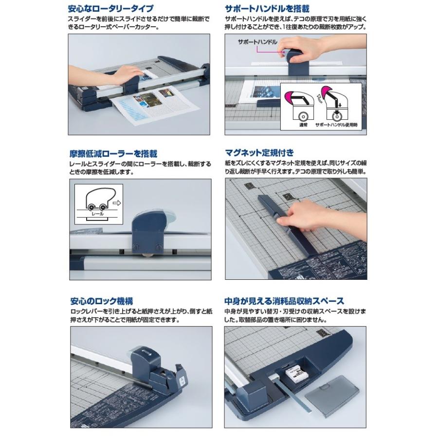 KOKUYO コクヨ DN-TR601 ペーパーカッター ロータリー式 A3 60枚切り チタン加工刃 : ブングステーション - 通販 ...