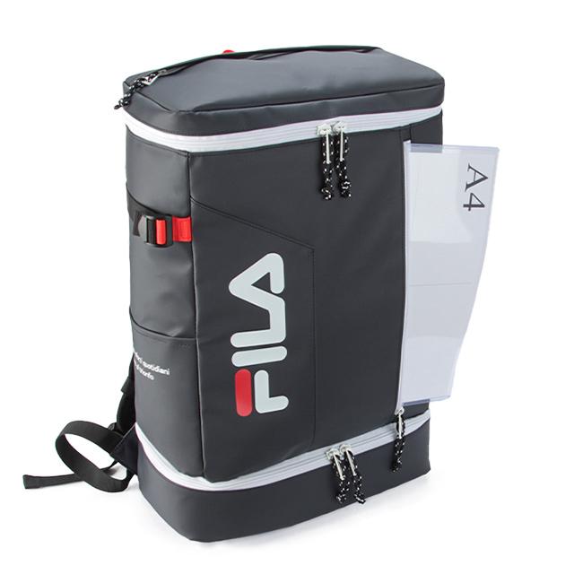 FILA フィラ リュック 35L 大容量 女子 男子 軽量 防水 黒 中学生 高校生 通学 大きめ スクエア ボックス型 スクールバッグ スクバ A4 B4 7763 : ビジネスバグズ ...