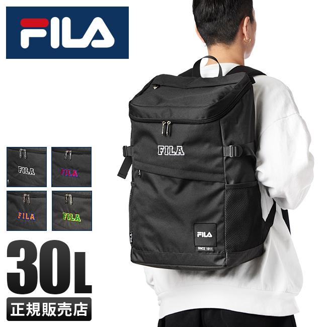 FILA フィラ リュック 30L 大容量 女子 男子 軽量 撥水 黒 中学生 高校生 通学 大きめ スクエア ボックス型 スクールバッグ スクバ A4 B4 7804 在庫限り :fila ...