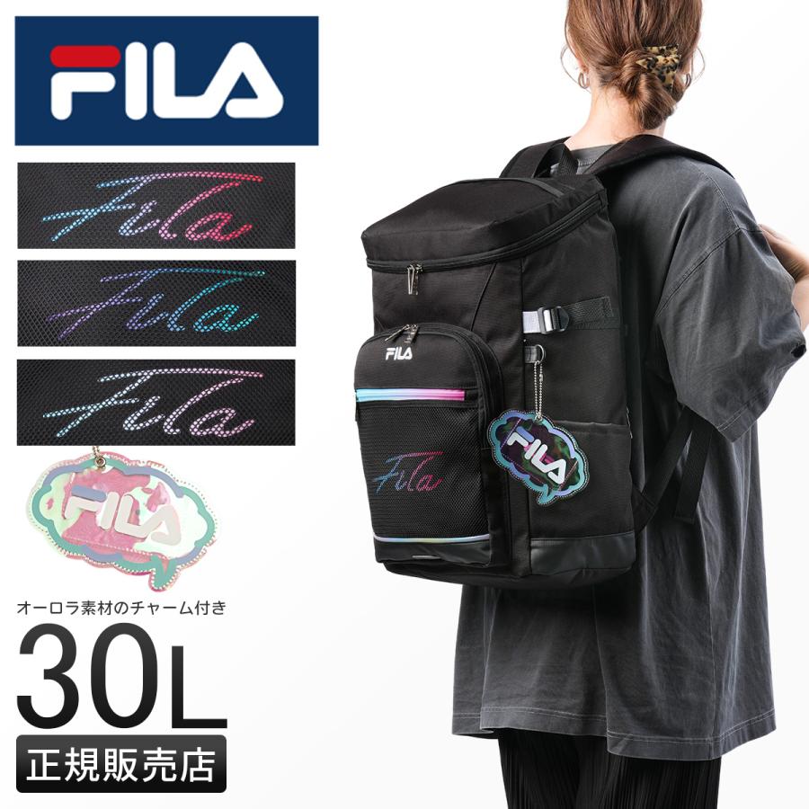 FILA フィラ リュック 30L 大容量 軽量 撥水 男子 女子 中学生 高校生 黒 通学 部活 スクエア ボックス型 スクールバッグ A4 B4 リコル 7852 : ビジネスバグズ ...
