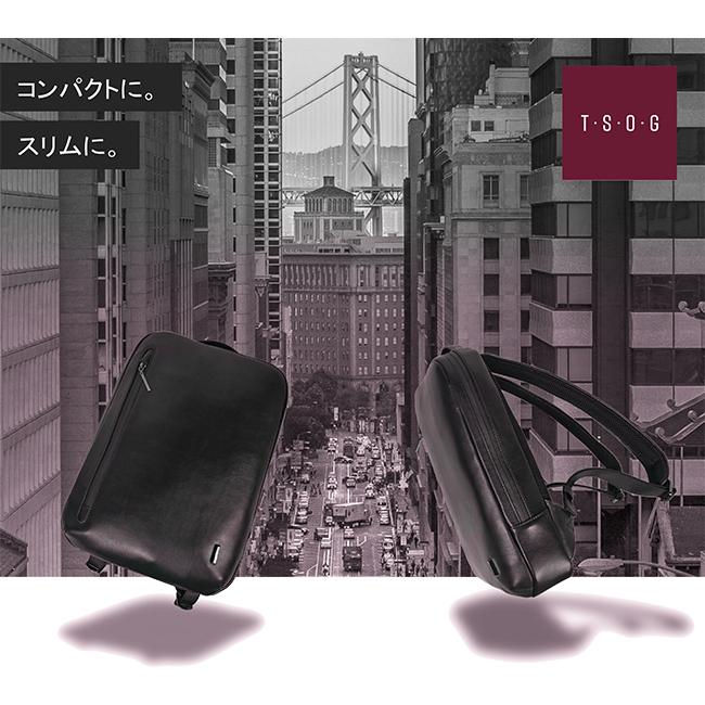 TSOG ティーエスオージー リュック メンズ レディース ブランド レザー 本革 軽量 防水 撥水 薄型 通勤 A4 T・S・O・G ...