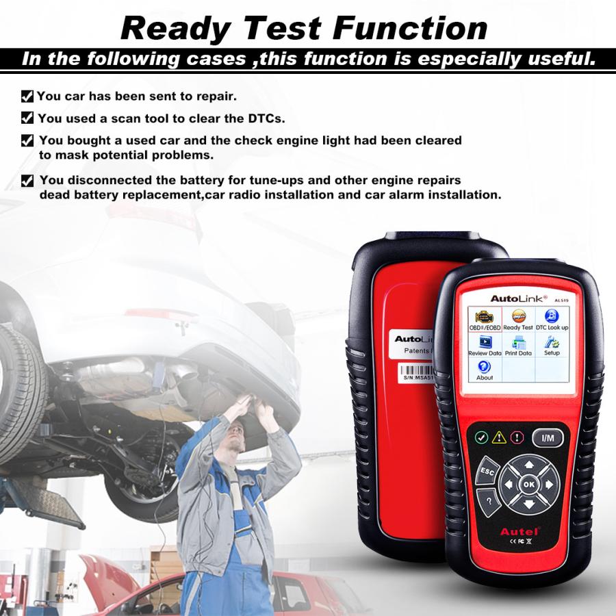 [Autel] Autolink AL519 OBD2スキャナー 自動車診断機 英語説明書 ABS/SRS診断スキャンツール OBD2システム ...
