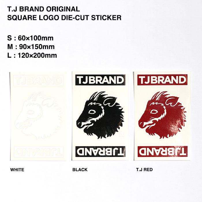 TJ BRAND ORIGINAL SQUARE LOGO Die-cut Sticker ニュータイプ Mサイズ / ティージェイブランド オリジナル ダイカットステッカー ...
