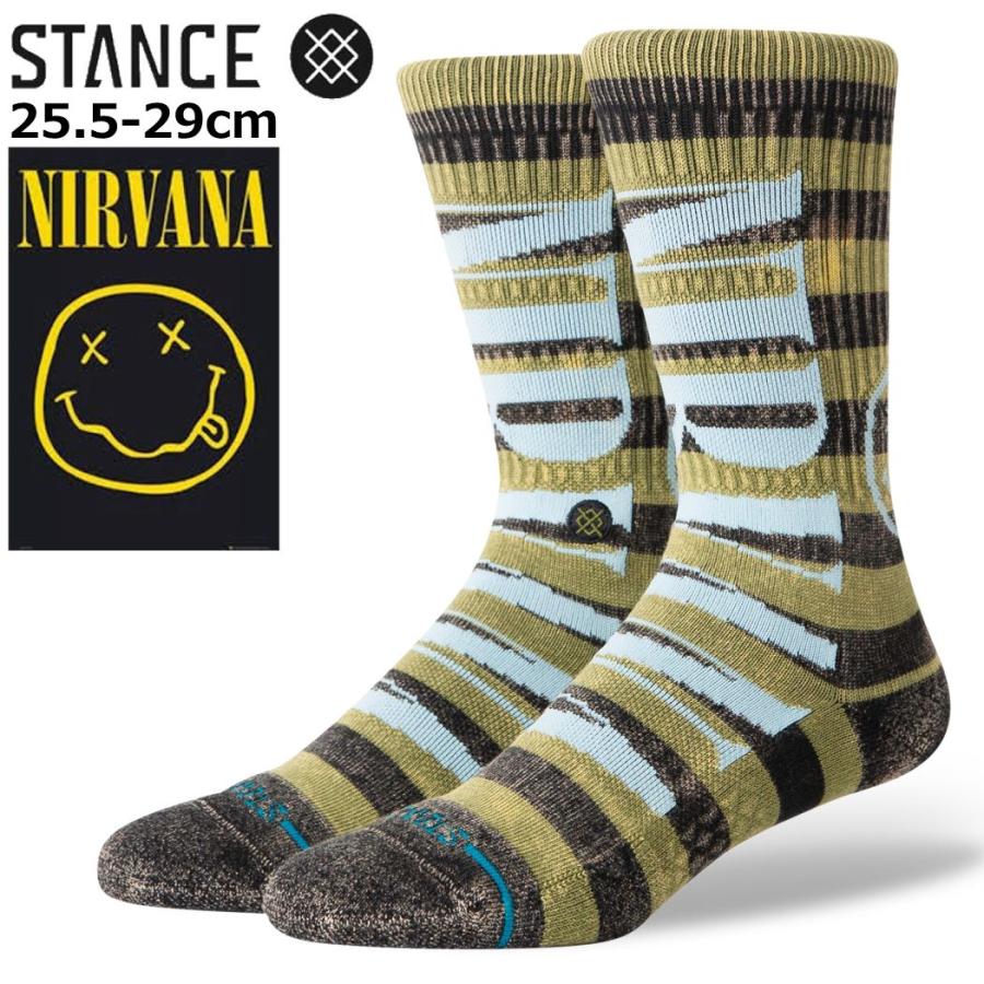 STANCE Stance スタンス NIRVANA 靴下 Socks ニルバーナ メンズ 25.5-29.0cm ギフト 男性 彼氏 プレゼント 贈り物 スタンスソックス : スケートボード ...