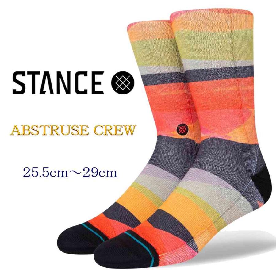 STANCE スタンス ソックス 靴下 25.5-29cm Stance Socks Abstruse Crew アブストゥルース クルーソックス 人気 ブランド メンズ 男性 ...