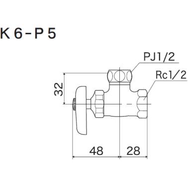 KVK 水栓 ケーブイケー K6-P5 K6P5 アングル形止水栓 (銅パイプ・ニップル・ワンなし・固定こま) : BUZAIYA - 通販 - Yahoo!ショッピング
