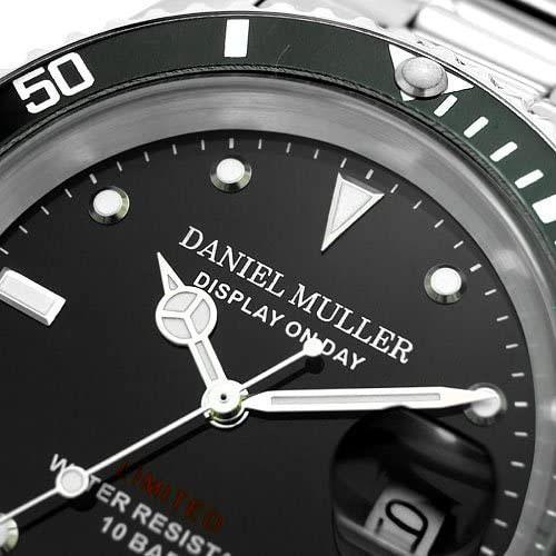 DANIEL MULLER ダニエルミューラー 腕時計 ステンレス製 100m防水 ダイバーズウォッチ ブラック DM-2018BK : BuzzHobby - 通販 - Yahoo!ショッピング