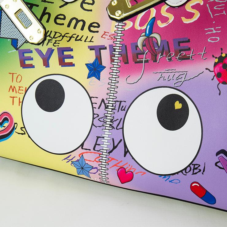 EYE THEME アイテーマ ベルト付き PVC トートバッグ ET2338 レディース バッグ ハンドバッグ プリント 個性的 総柄 かわいい おしゃれ : BUZZTOWN(バズタウン ...