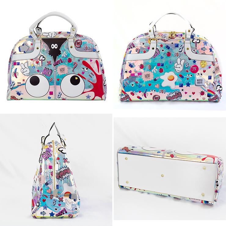 EYE THEME アイテーマ ポーチ付き オーロラ ボストンバッグ et2393 レディース バッグ 旅行用 クリア プリント PVC : BUZZTOWN(バズタウン) - 通販 ...