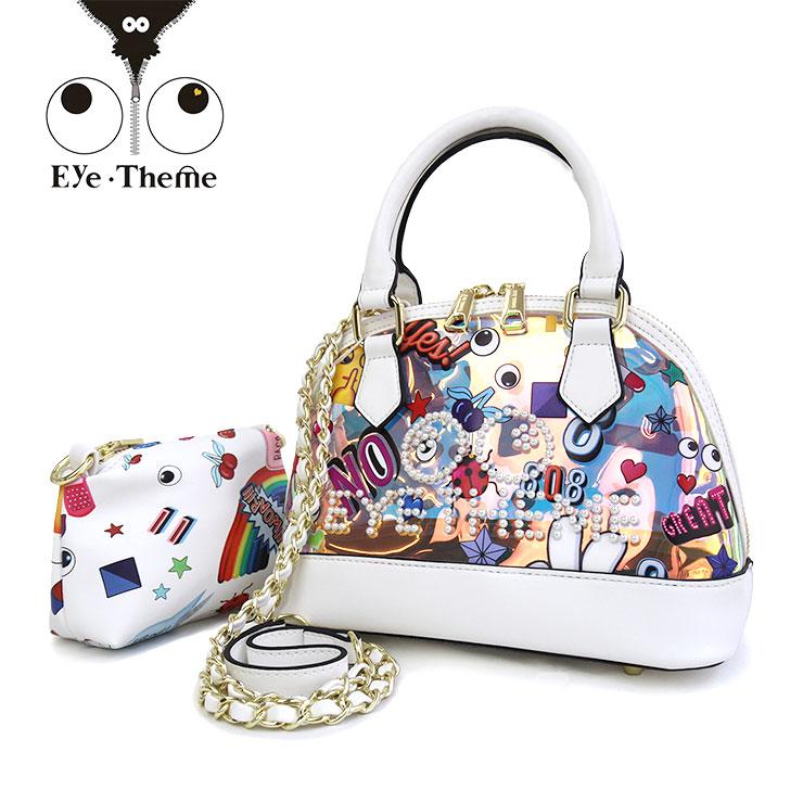 EYE THEME【アイテーマ】クリア 3wayショルダーバッグ ET2779 レディース バッグ ショルダーバッグ クリア プリント ポーチ付き PVC : BUZZTOWN(バズタウン ...