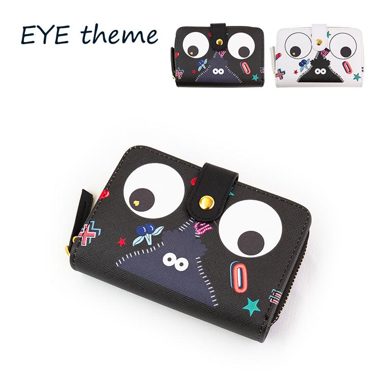 EYE THEME アイテーマ ラウンドジップ 折り財布 eta126 PVC レディース 二つ折り 財布 カード収納 ホワイト ブラック : BUZZTOWN(バズタウン) - 通販 ...