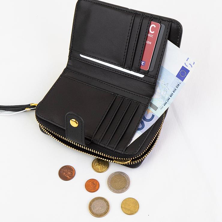 EYE THEME アイテーマ ラウンドジップ 折り財布 eta126 PVC レディース 二つ折り 財布 カード収納 ホワイト ブラック : BUZZTOWN(バズタウン) - 通販 ...