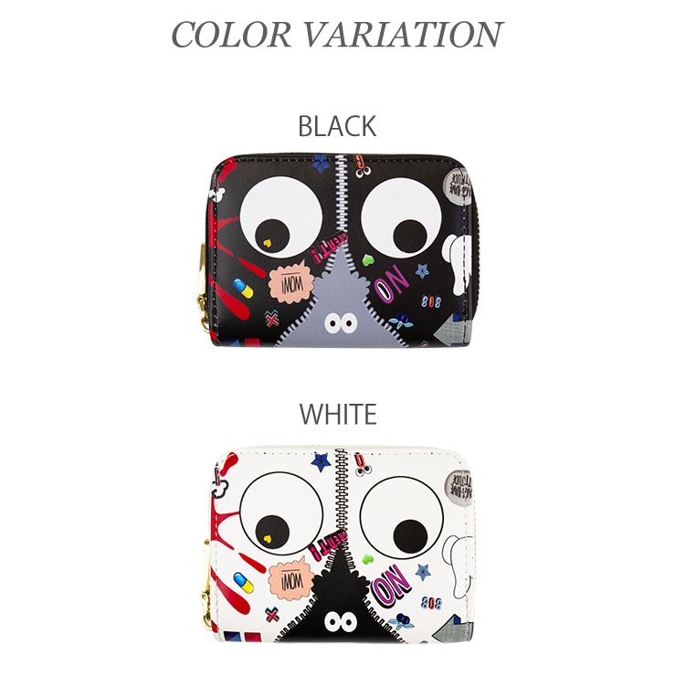 EYE THEME アイテーマ カードケース じゃばら ETA129 PVC レディース 財布 ラウンドジップ カード収納 ホワイト ブラック おしゃれ かわいい : BUZZTOWN(バズ ...