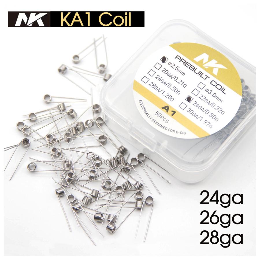 NK Ka1 プレビルド コイル 24ga 26ga 28ga カンタル ワイヤー vape べイプ 電子タバコ RBA RTA RDTA ...