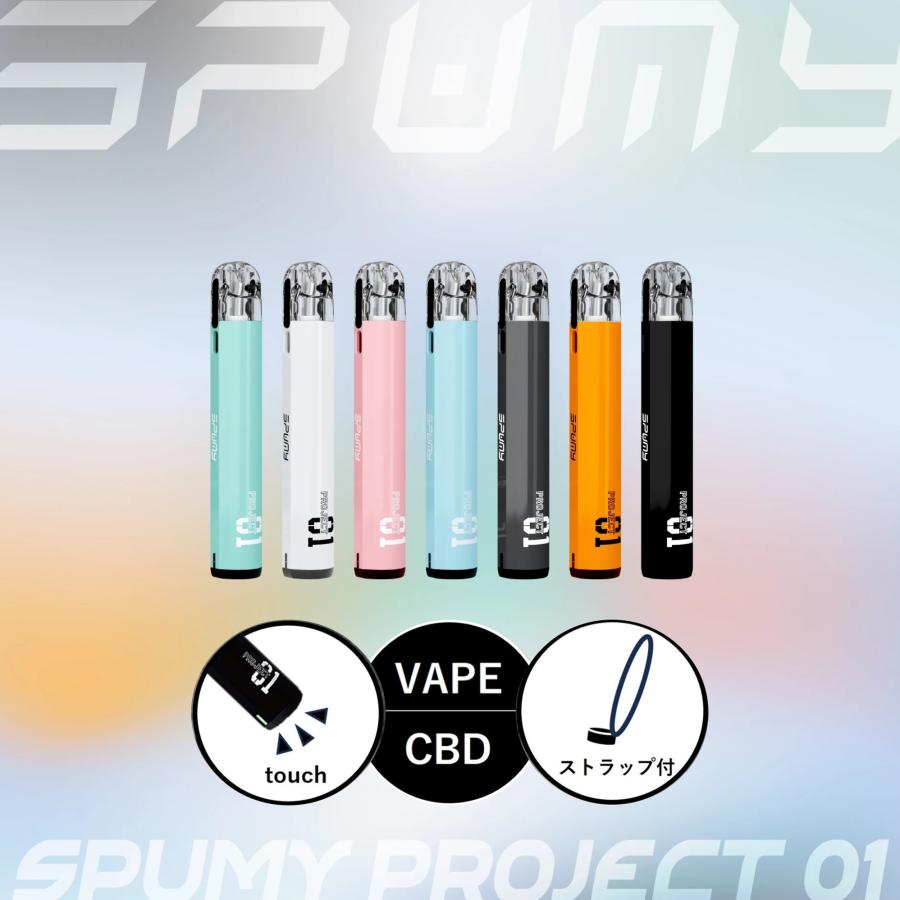 SPUMY PROJECT01 Pod Kit スプーミー プロジェクト01 600mAh タッチセンサー 軽量 ネックストラップ VAPE＆CBDデバイス オートスイッチ 電子タバコ ...