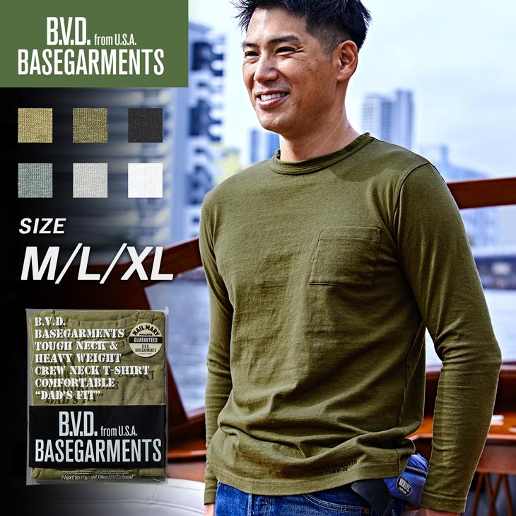 B.V.D 【日本製】BVD ベースガーメンツ ヘビーウエイト 綿100％ クルーネックロングスリーブTシャツ (M/L/XL)BGM17-HW ポイント利用 : B.V.D.e-shop ...