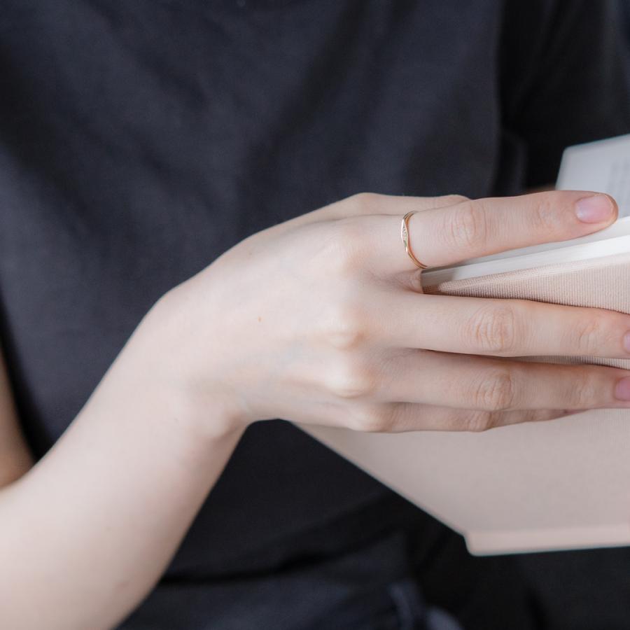 メッセージを刻む 【新作】18金 リング 指輪 レディース イニシャル 刻印 K18 18k 10金 10k K10 ピンキーリング シンプル ペアリング : coffret a bijoux ...